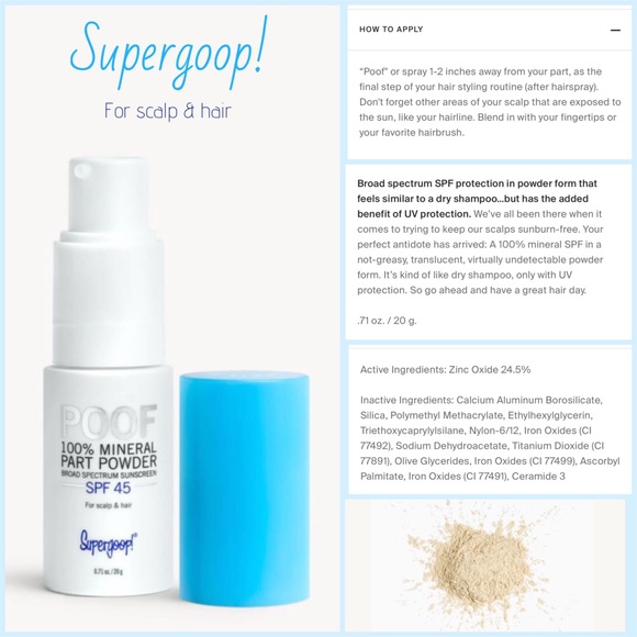 Supergoop! | Makeup | Supergoop Poof Hairscalp Powder Spf Nwt | Poshmark